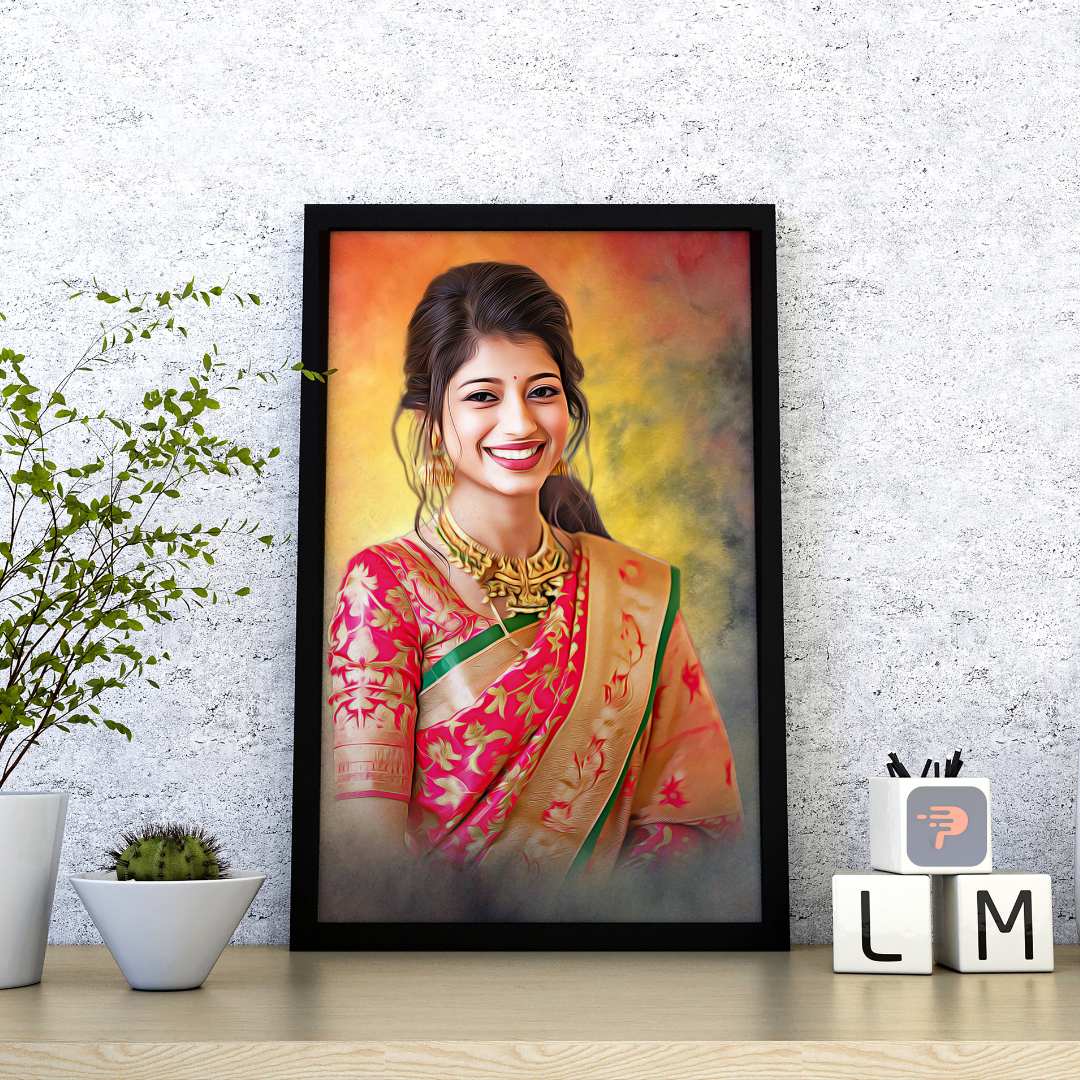 Personalized Digital Oil Painting Photo Frame Best Gift for Birthday Anniversary